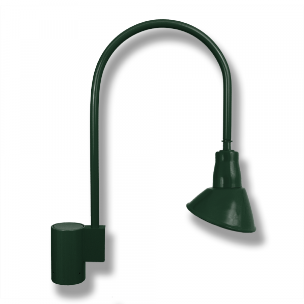 Angled Shade on Small J Arm Post Mount - EscaLights